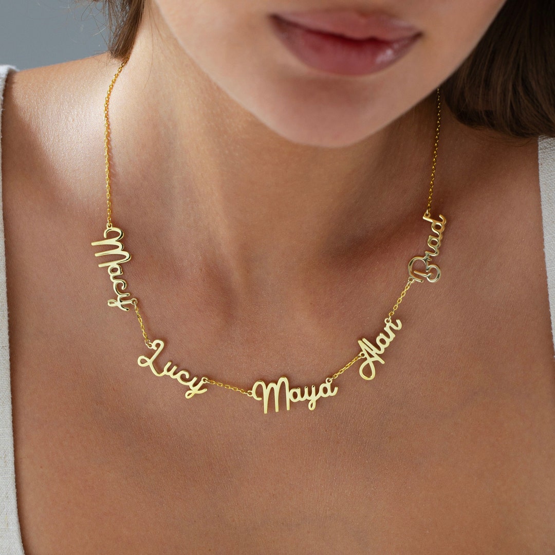 Custom Multiple Name Necklace Personalized Multi Name Necklace