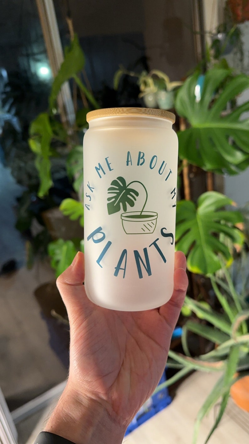 Personalized Frosted Glass Tumbler - 16oz Sublimation Cup With Bamboo ...