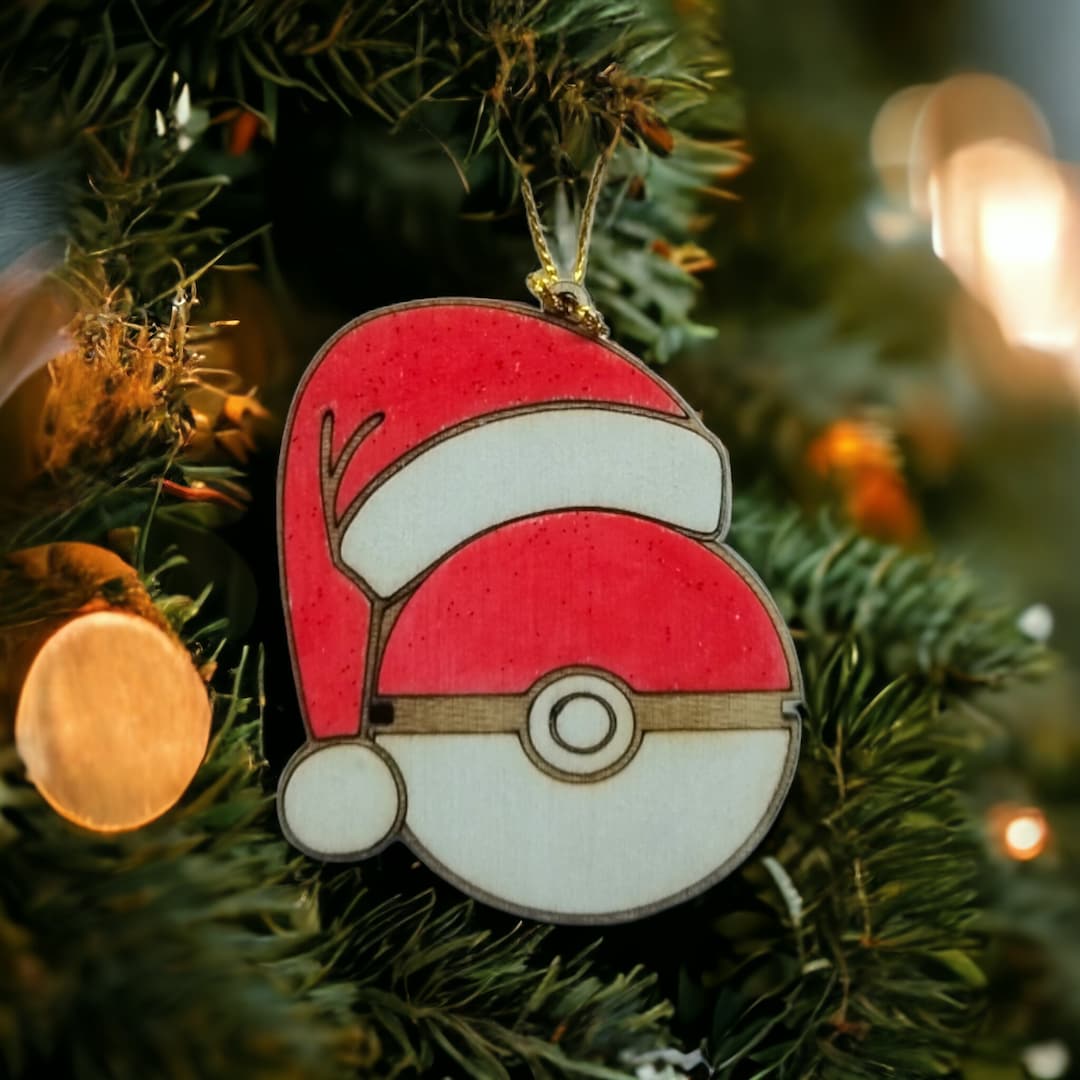 Pokeball Wooden Christmas Ornaments Pokemon Home Decor - Etsy