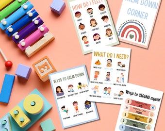Calm Down Corner Printables, Montessori Digital Posters, Educational ...