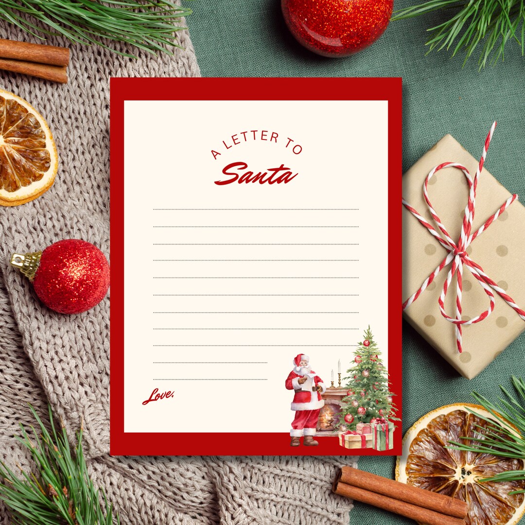 Letter to Santa Printable, Letter to Santa, Christmas Printable, Kids ...