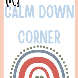 Calm Down Corner Printables, Montessori Digital Posters, Educational ...
