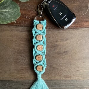 Macrame Custom Name Keychains, Handmade Personalized Keychain, Mama ...