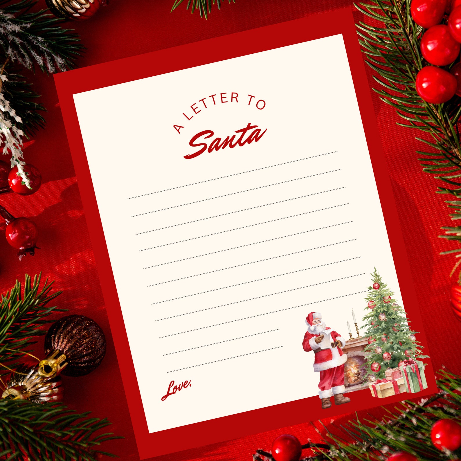 Letter to Santa Printable, Letter to Santa, Christmas Printable, Kids ...