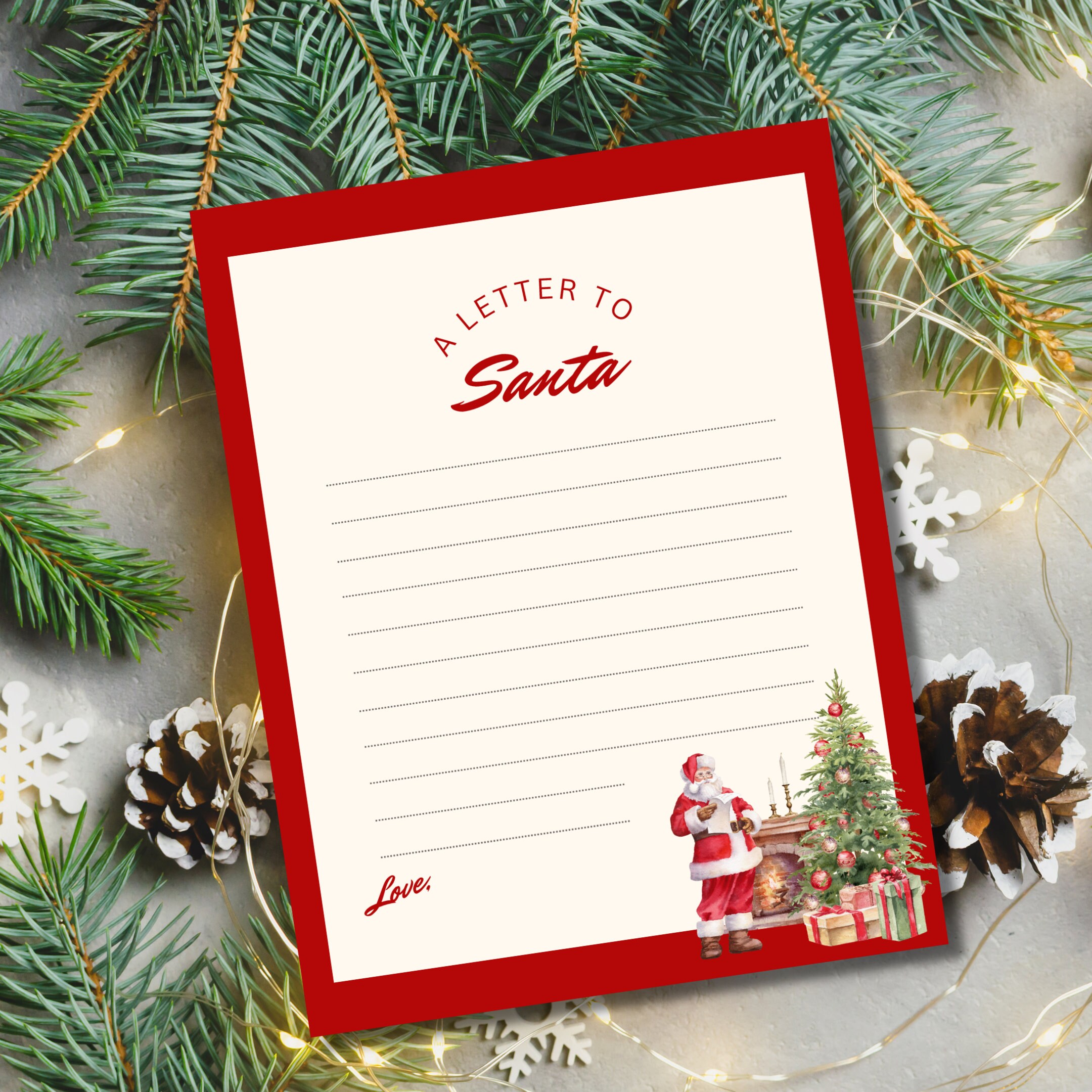 Letter to Santa Printable, Letter to Santa, Christmas Printable, Kids ...