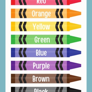 Colors Poster Set: Educational Prints for Playroom or Nursery (digital ...