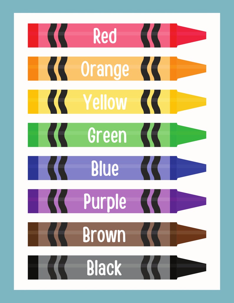 Colors Poster Set: Educational Prints for Playroom or Nursery (digital ...