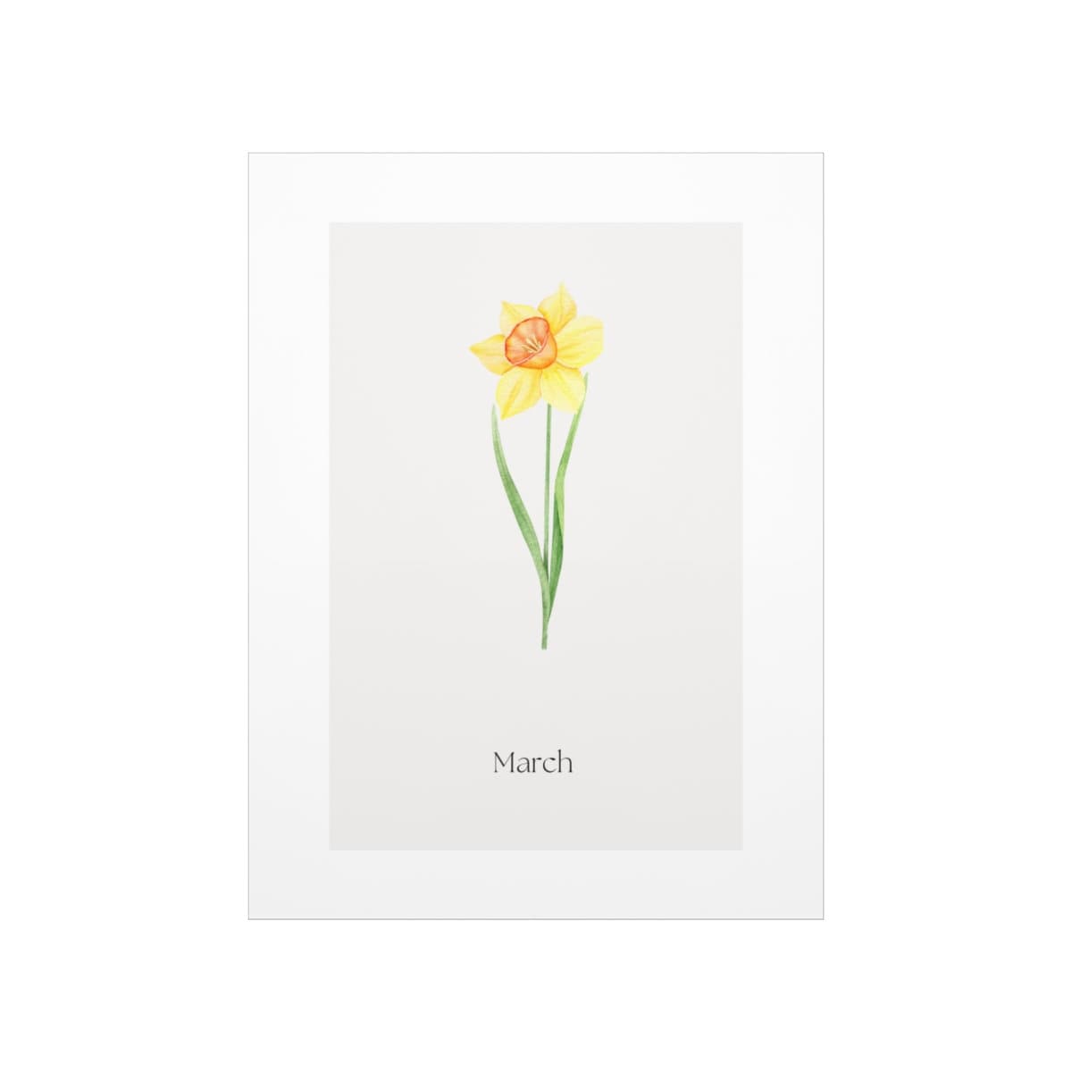 Birth Flower Print, March Birth Flower Print M, Flower Decor, Nursery ...