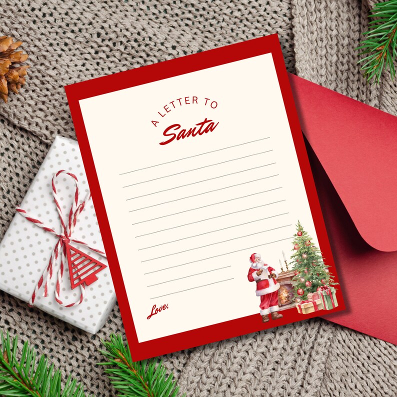 Letter to Santa Printable, Letter to Santa, Christmas Printable, Kids ...