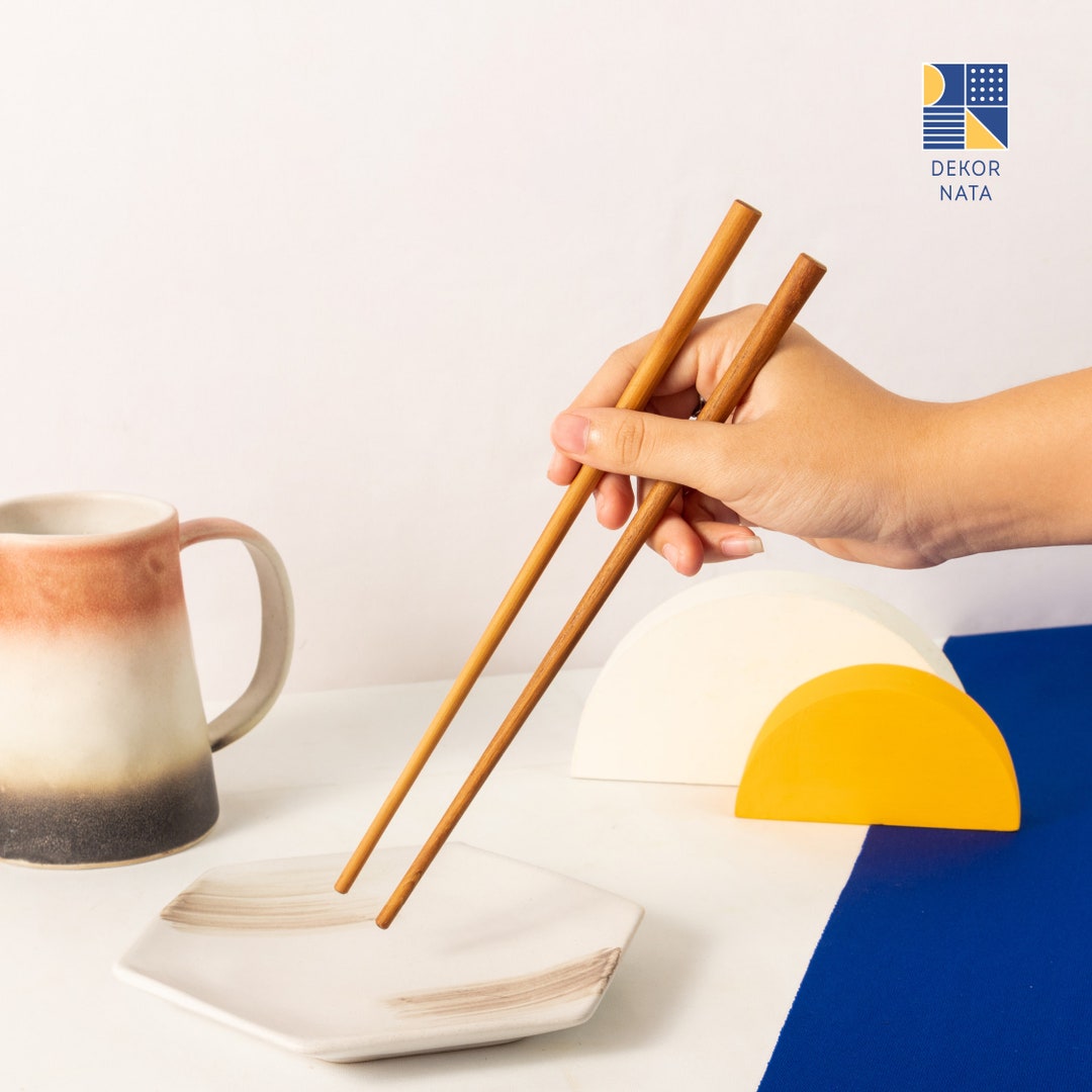 Clenna Wood Chopsticks Set Handcrafted Chop Sticks Made of Teak Wood ...
