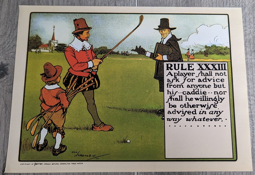 Classic Rules of Golf Cartoon Rule XXXIII a Player Shall Not - Etsy