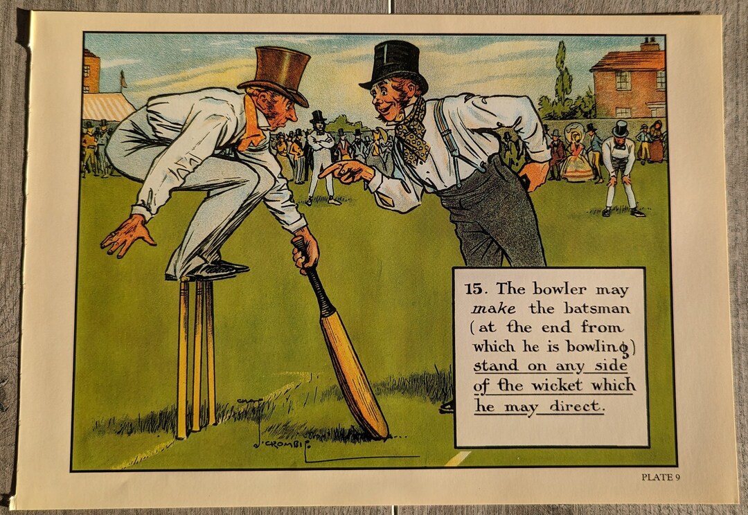 Classic Rules Of Cricket Cartoon The Bowler May Make The Etsy Classic Rules Of Cricket Cartoon The Bowler May Make The Etsy