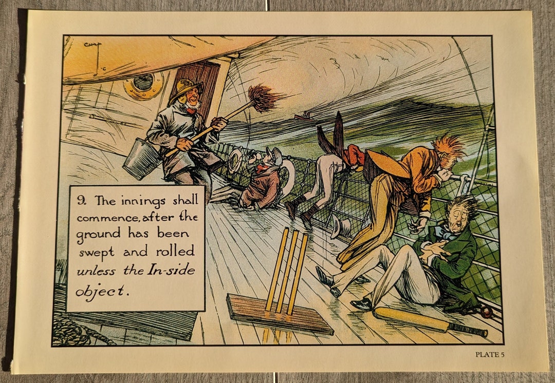 Classic Rules of Cricket Cartoon the Innings Shall Commence - Etsy