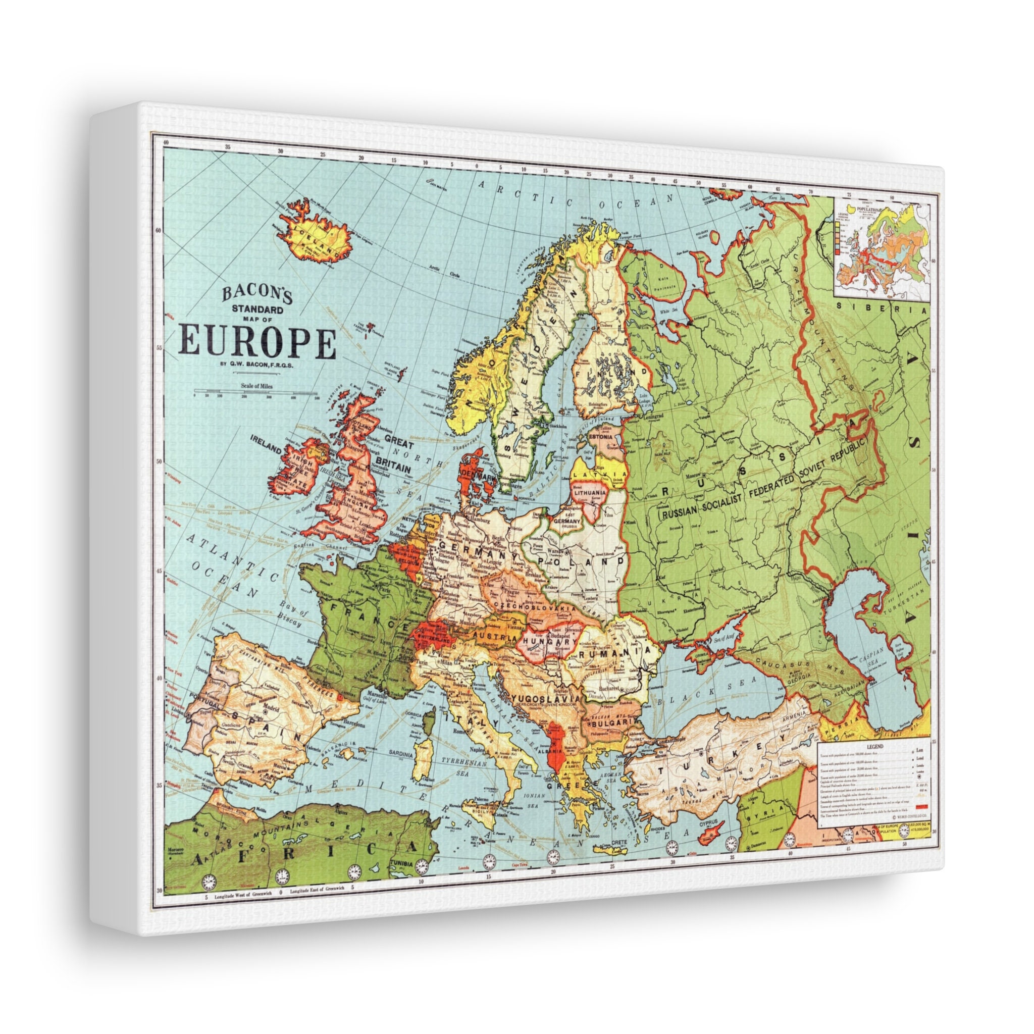 Map of Europe Wall Art, Fine Art - Etsy
