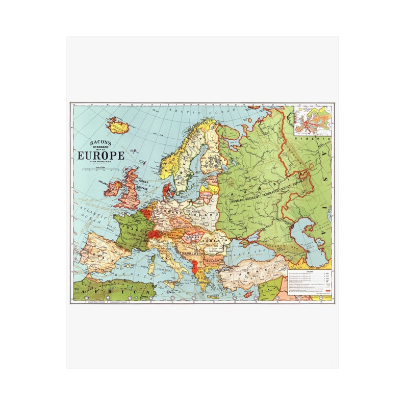 Map of Europe Poster, Fine Art - Etsy