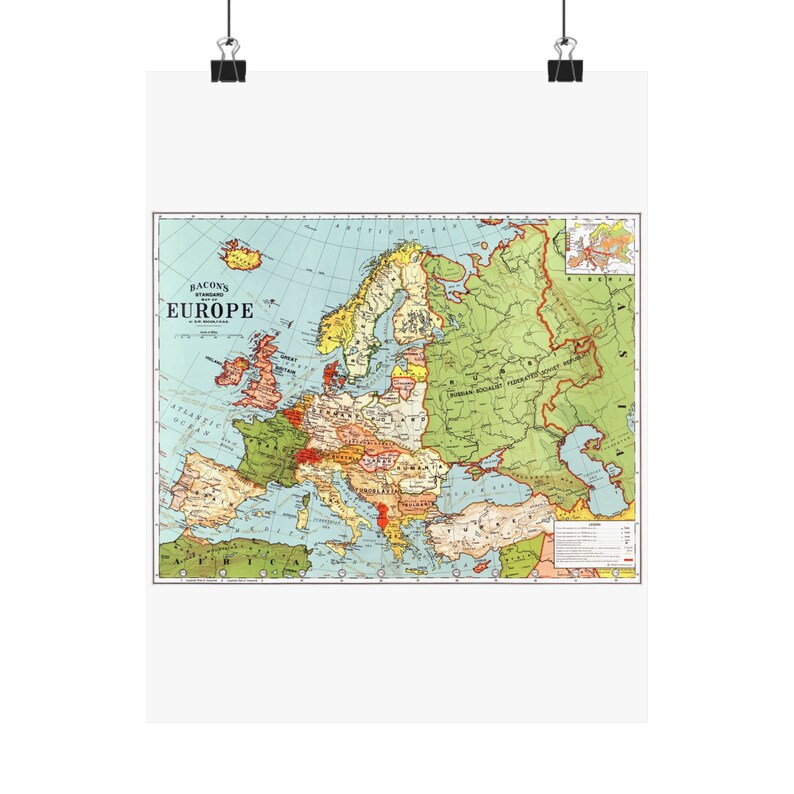 Map of Europe Poster, Fine Art - Etsy