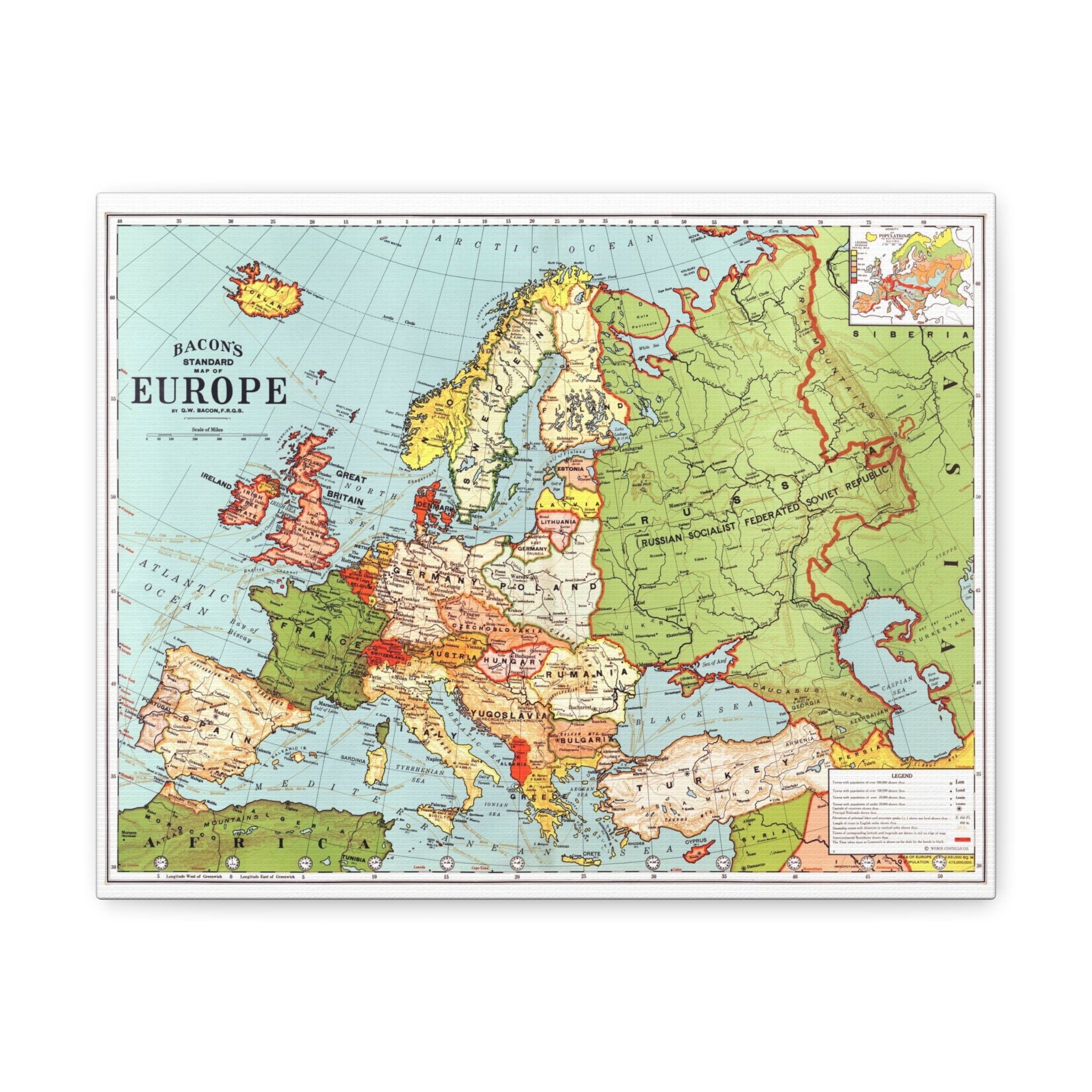 Map of Europe Wall Art, Fine Art - Etsy