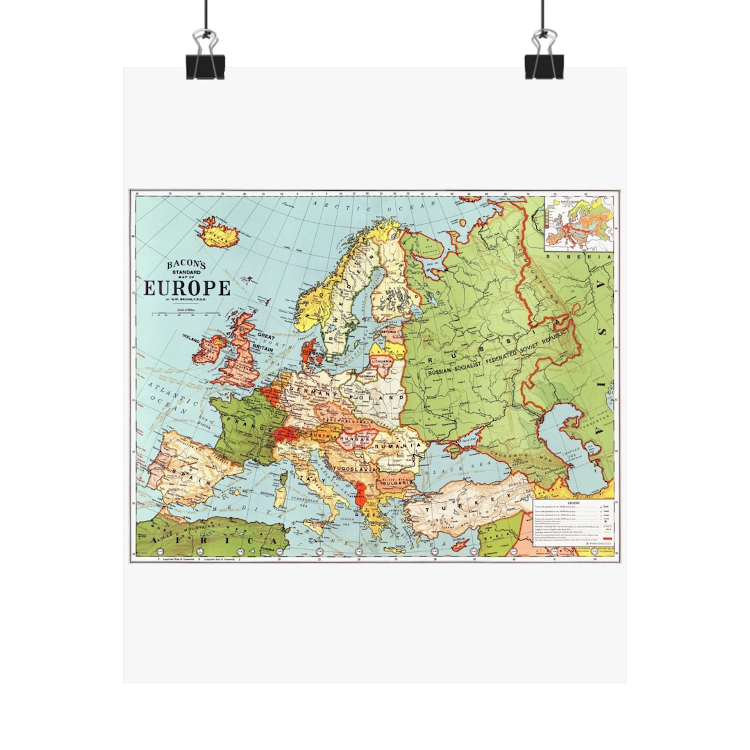 Map of Europe Poster, Fine Art - Etsy