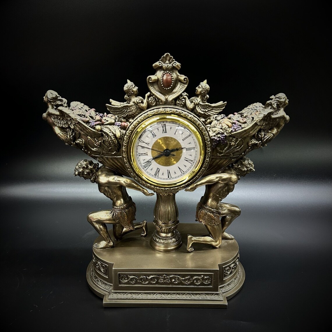 Roman Numeral Atlas Angel Figured Clock I Strong Men Carrying - Etsy