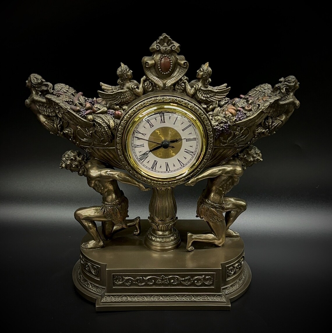 Roman Numeral Atlas Angel Figured Clock I Strong Men Carrying - Etsy