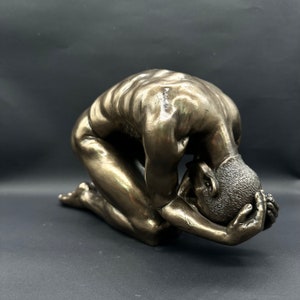 Kneeling and Bowing Nude Male Figurine Statue - Etsy
