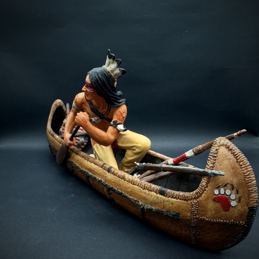 Native American Indian Canoe Figurines - Etsy
