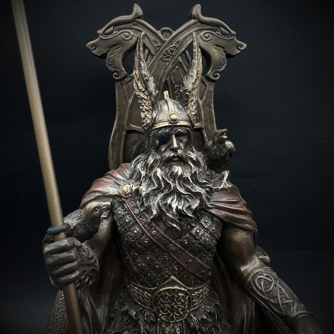 Bronze Finish Norse God Odin Statue, Norse Mythology Decor, Mythology ...
