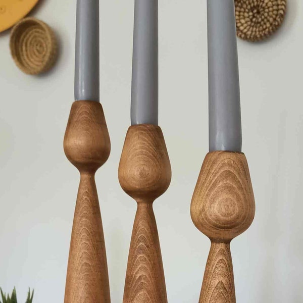 Wooden Candlesticks - Etsy