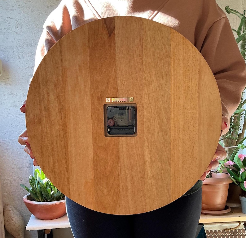Modern Wooden Wall Clock – Silent Minimalist Living Room Clock - Etsy