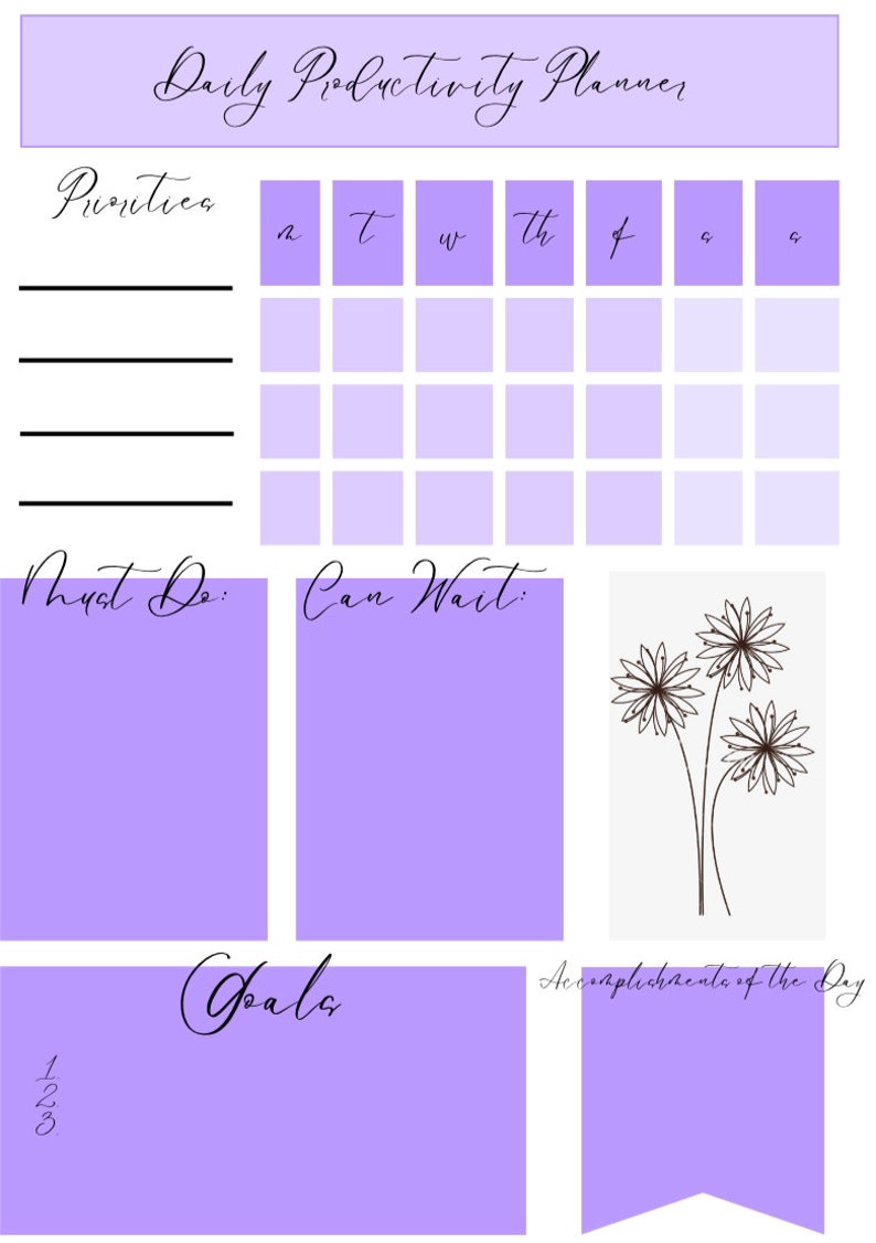 Daily Productivity Planner - Etsy