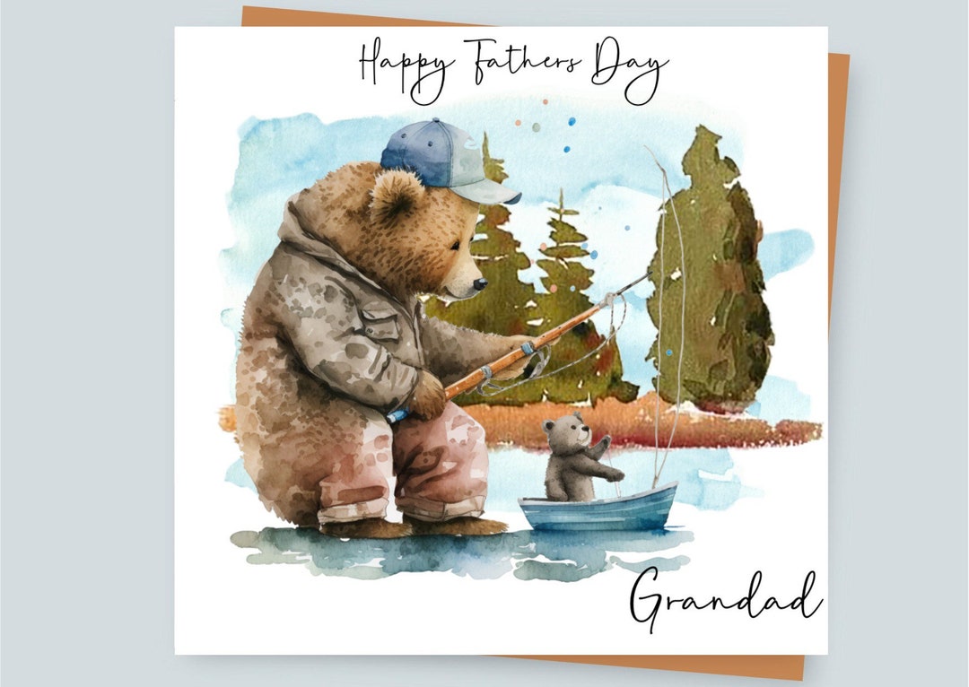 Personalised Happy Fathers Day Card fishing Card Dad-grampy-grandad ...