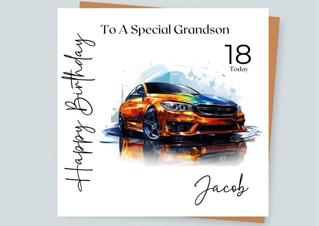 Sports Car Birthday Card Personalised Any Age 1st,2nd,3rd,4th,5th,6th ...