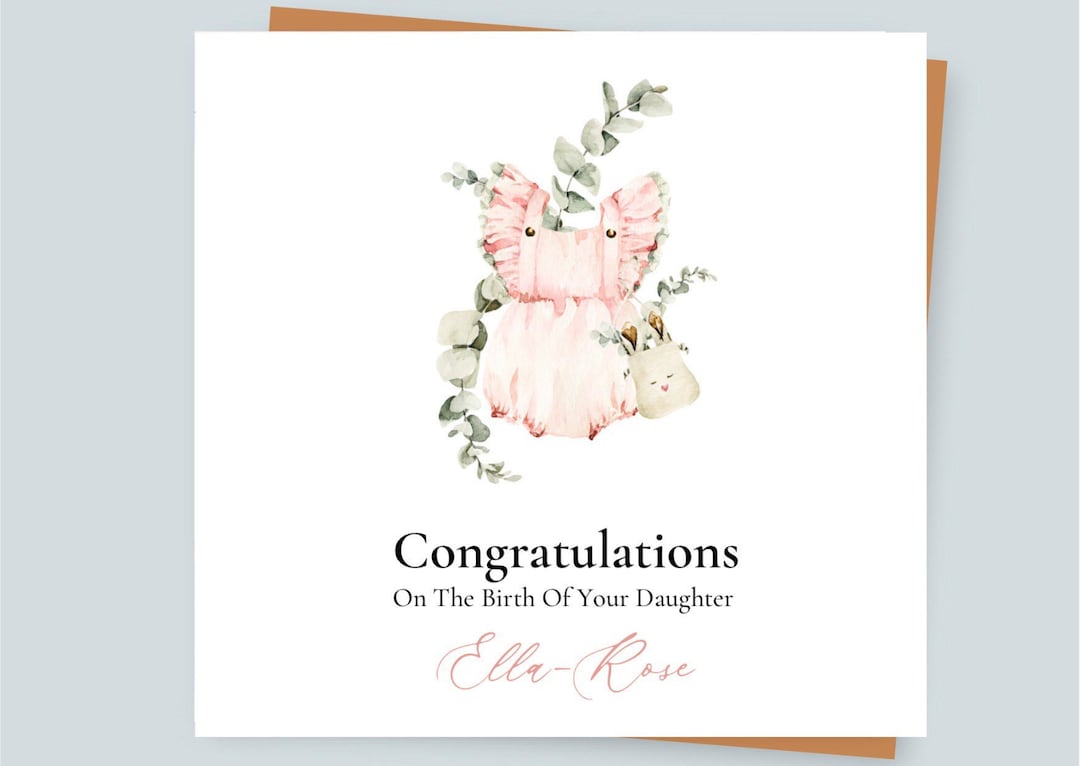Personalised New Baby Congratulations on the Birth of Your Daughter New ...