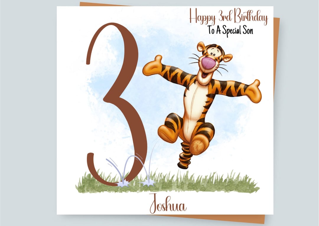 Personalised tigger-girls or Boys-kids childrens Birthday - Etsy UK