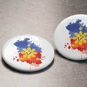 Baybayin Flag Philippines Watercolor Button - Set of 5 Pins - Gift for ...