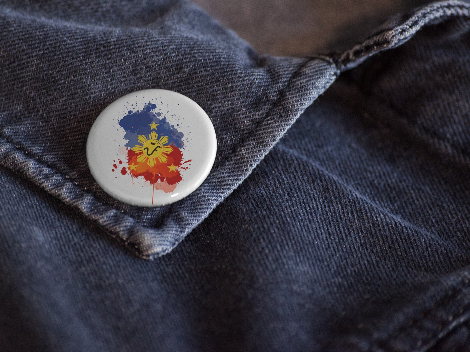 Baybayin Flag Philippines Watercolor Button - Set of 5 Pins - Gift for ...