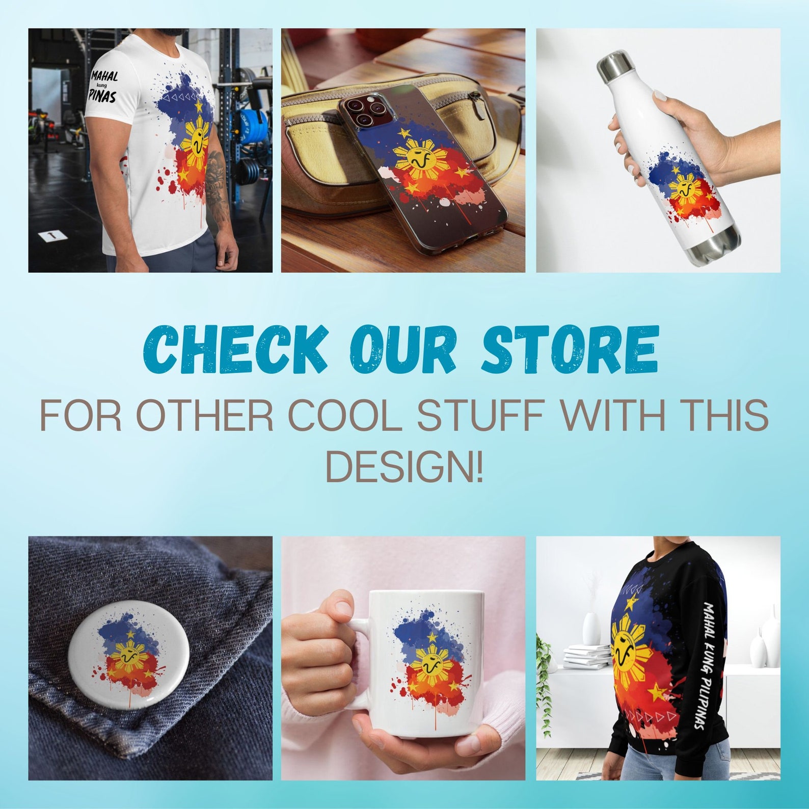 Baybayin Flag Philippines Watercolor Button - Set of 5 Pins - Gift for ...