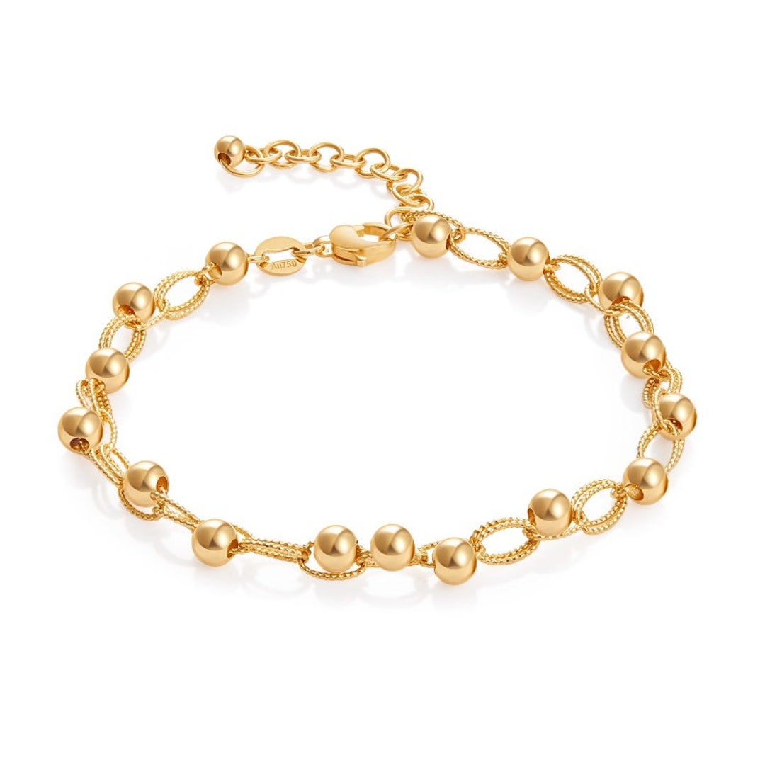 18K Solid Gold Floating Diamond Bracelet, 18k Au750 Unique Extremely ...