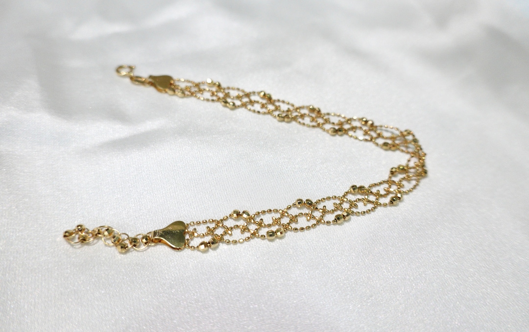 18K Solid Gold Bracelet, 18k Au750 Unique Extremely Shiny Bracelet for ...