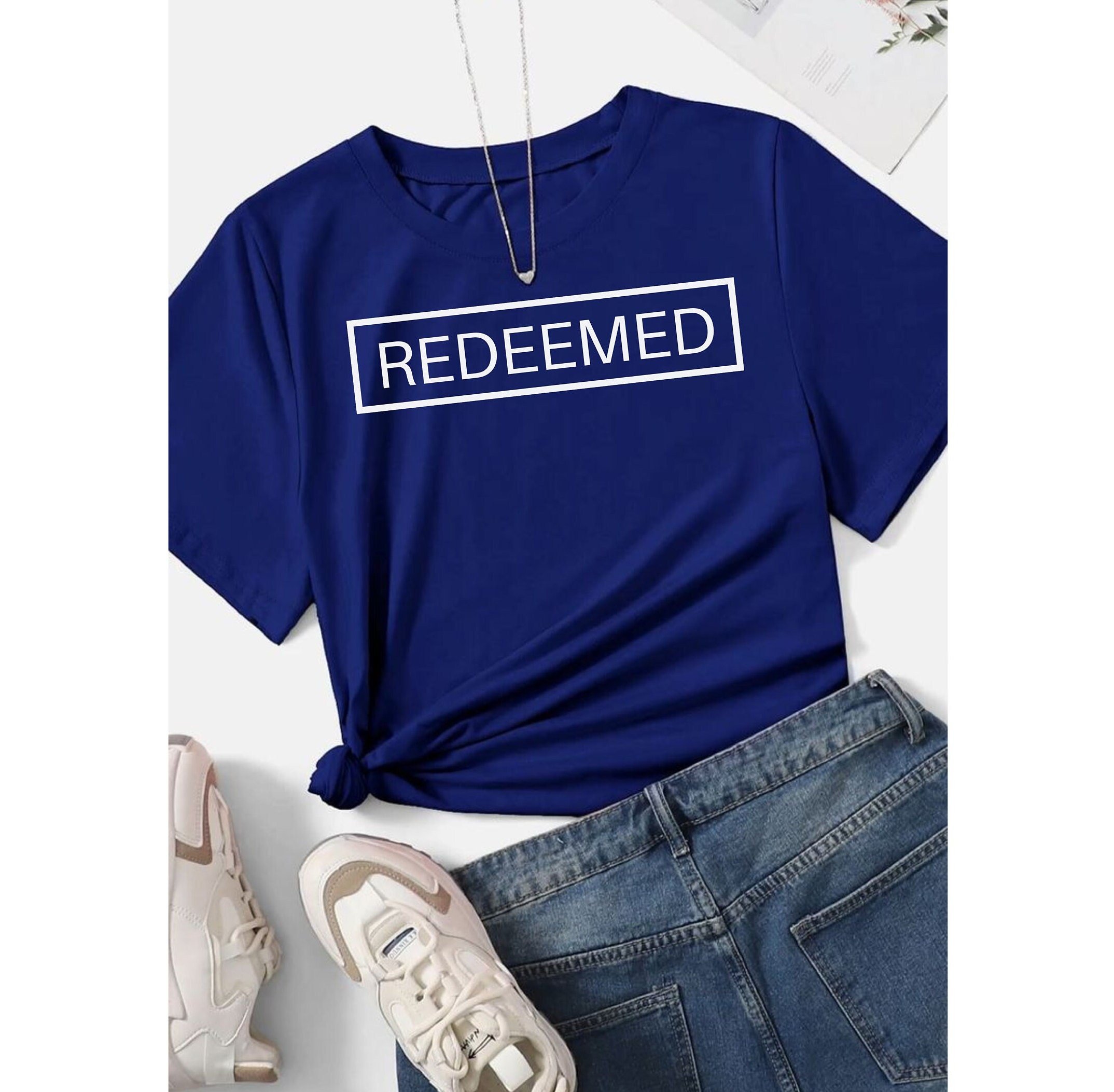 Redeemed Shirt Jesus Tee Religious Gift Christian Tshirt Church Shirt ...