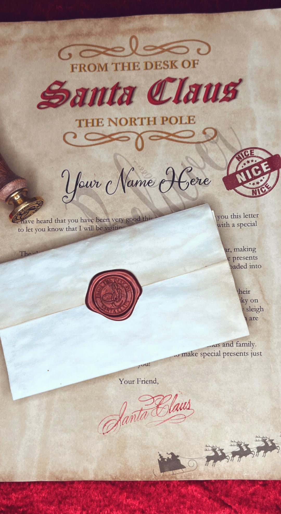 Authentic Letter From Santa Claus, Personalised Christmas Letters, Wax ...