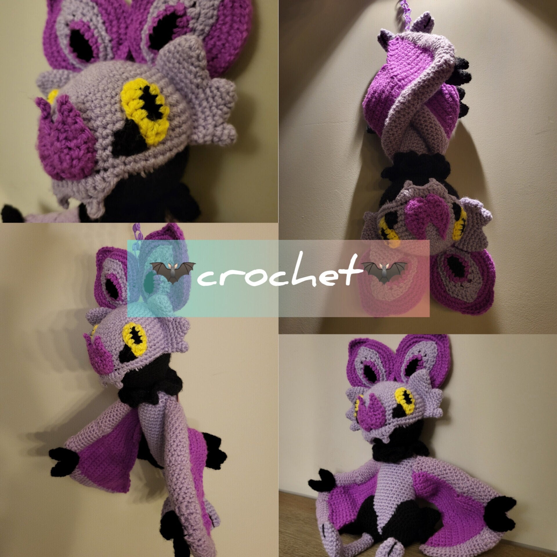 Bat Crochet - Noibat Pokemon Chrochet Pattern- Crochet Pattern- Digital ...