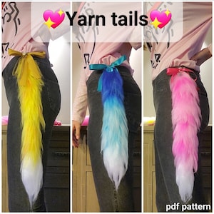 Animal Yarn Tails - Therian Tails - Tail Keychain - Digital Pattern ...