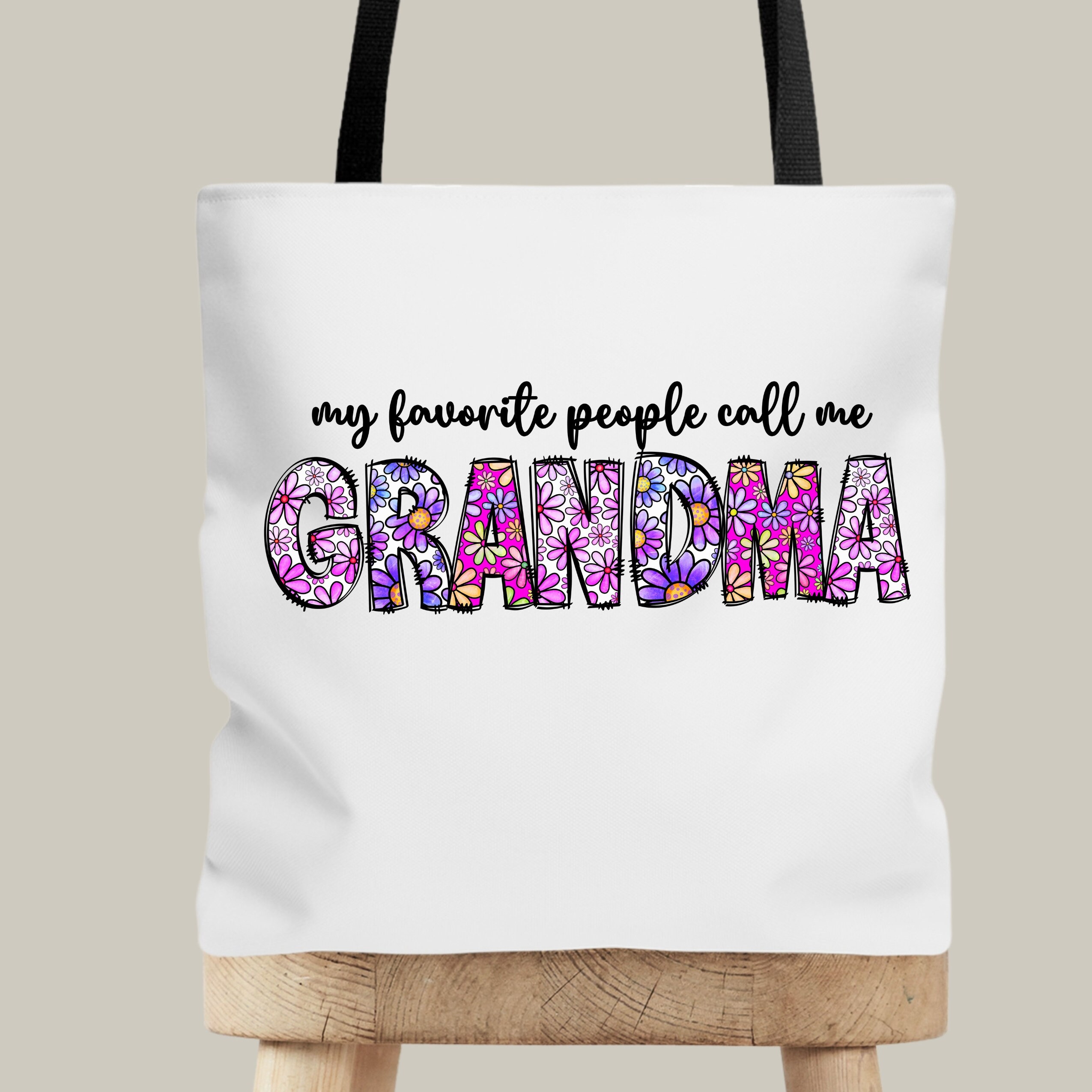 Floral Purple Tote, Purple Flower Grandma Tote Bag, Unique Tote Bag for ...