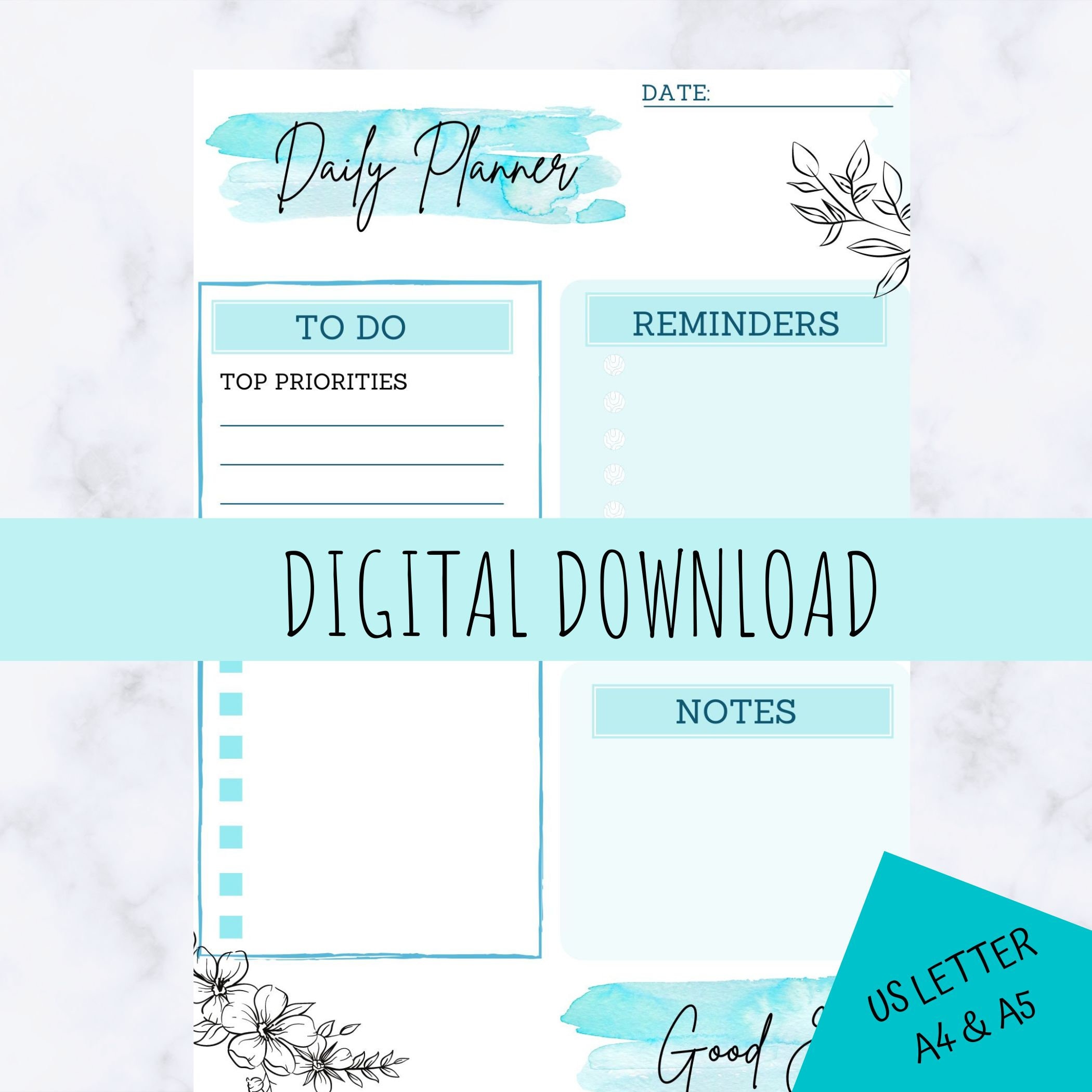 DAILY PLANNER | to Do List | Printable Productivity Day Planner ...