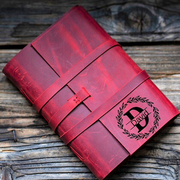 Red Leather Journal - Etsy