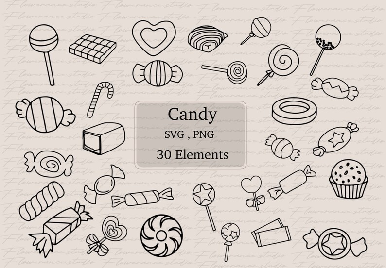 Candy Svg, Sweet Svg, Candy Cut File, Candy Bundle Svg, Candy ...