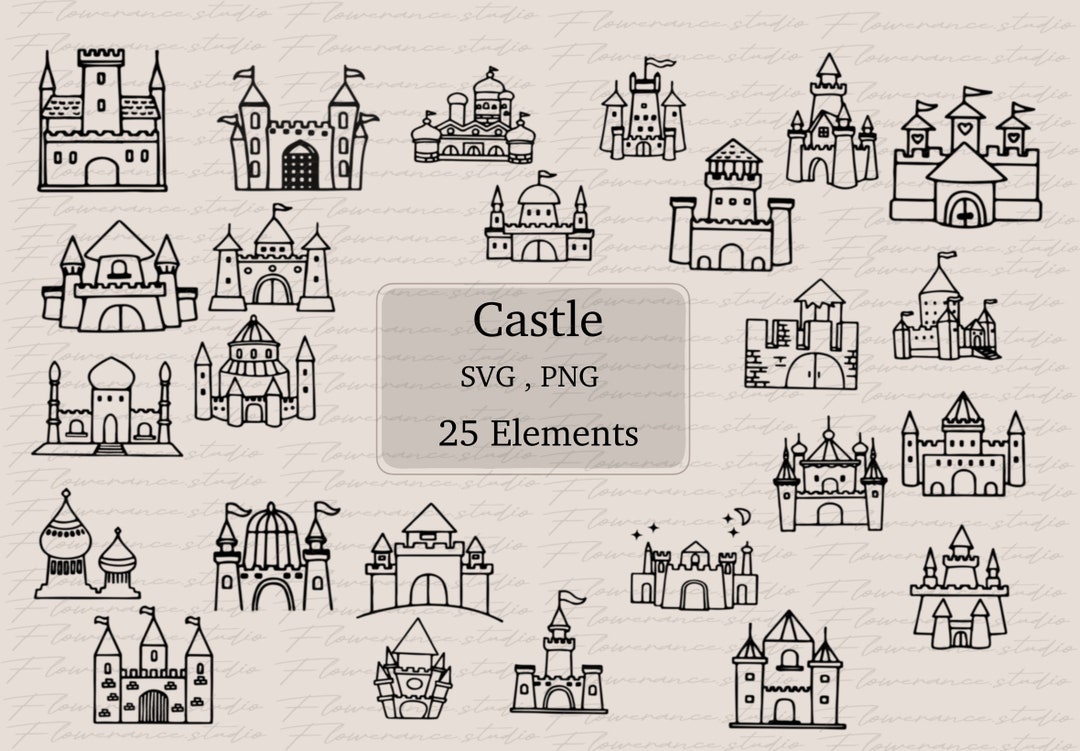 Castle Svg Bundle,castle Svg, Princess Svg, Castle Clipart, Cut File ...