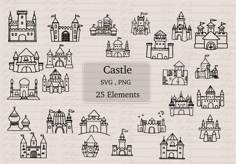 Castle Svg Bundle,castle Svg, Princess Svg, Castle Clipart, Cut File ...