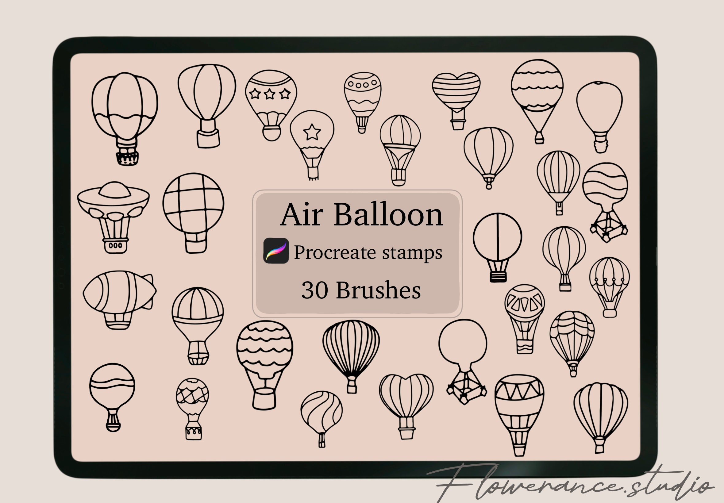 Air Balloon Stamp, Air Balloon Stamp, Air Balloon Brush, Air Balloon ...